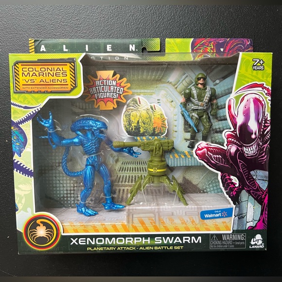 Toys | Set Of 2 Alien Xenomorph Swarm Battle Set Blue And Green | Poshmark